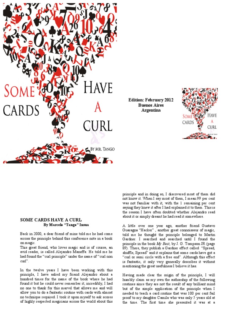 4059.marcelo Insua - Some Cards Have A Curl | PDF | Playing Cards ...