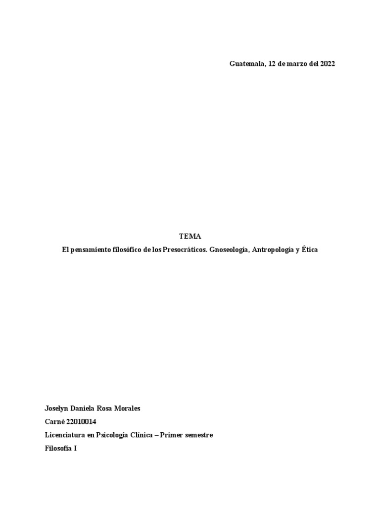 Presocrático | PDF | Pitágoras | Pensamiento