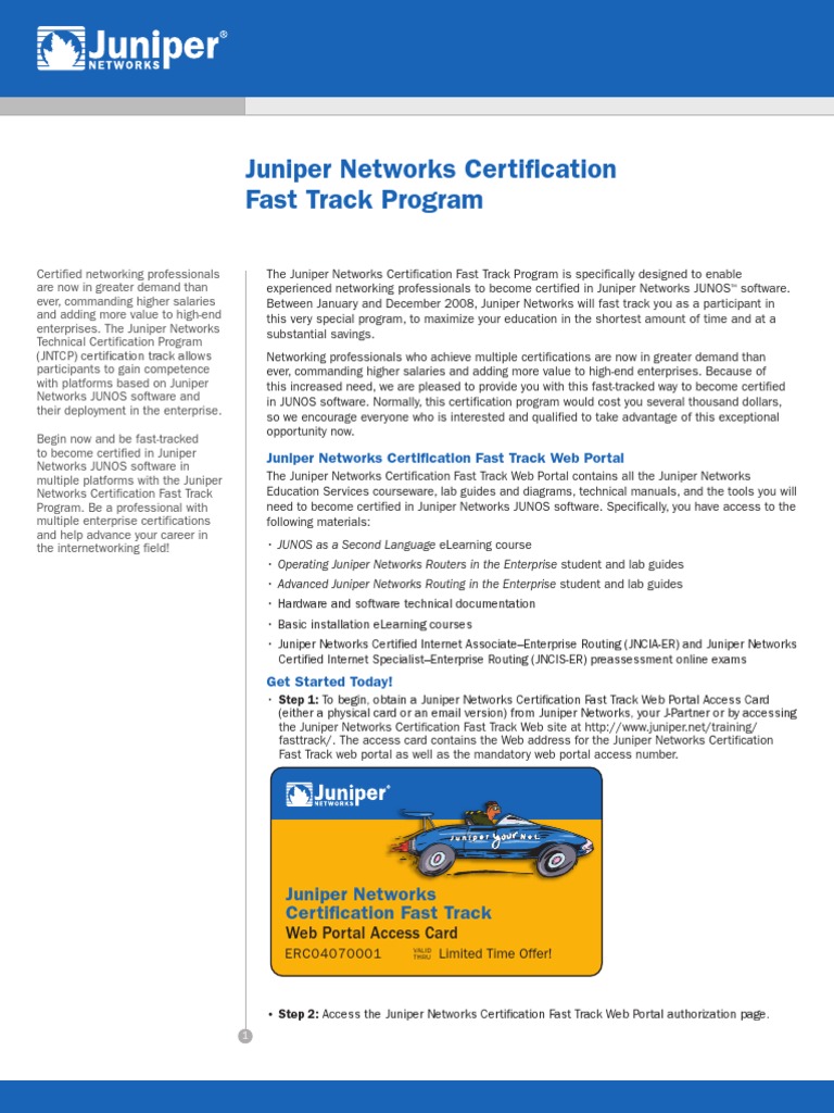 Juniper Networks Certification Fast Track | PDF | Juniper Networks ...