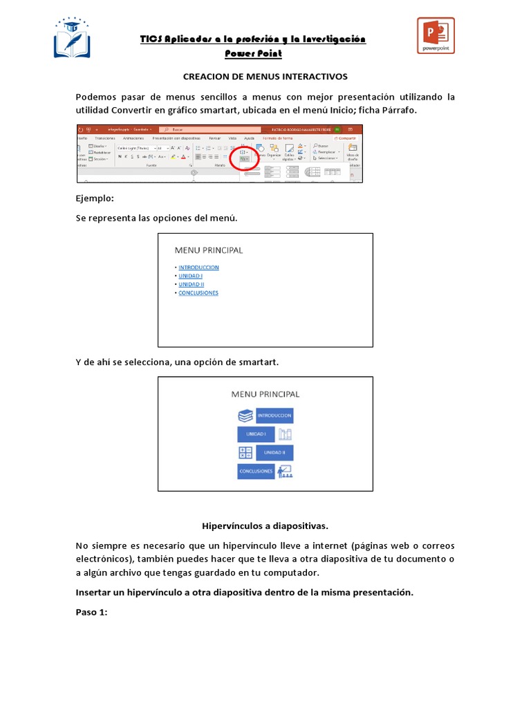 Menu Interactivo | PDF | Microsoft PowerPoint | Hipervínculo