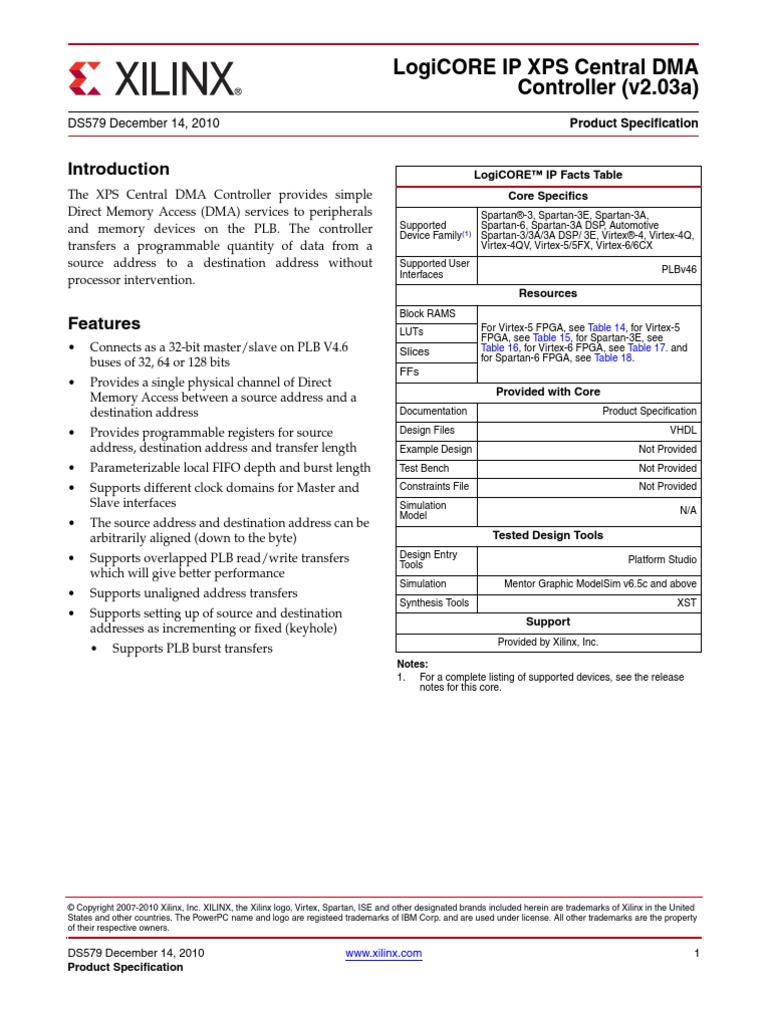 Xps Central Dma | PDF | Field Programmable Gate Array | Computer Hardware