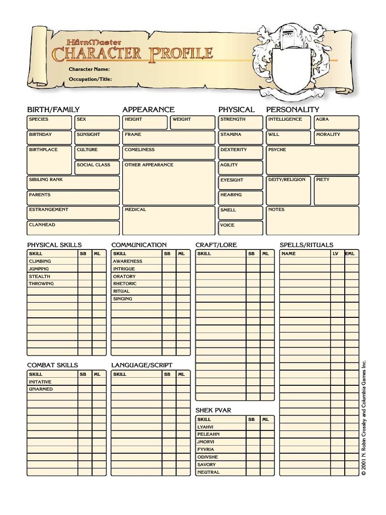 Fillable Character Sheet | PDF | Armour | Military
