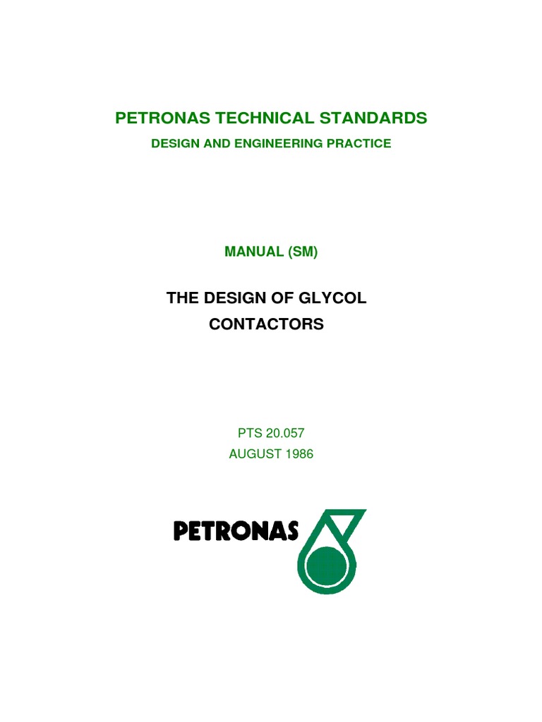 Petronas Technical Standards: The Design of Glycol Contactors | PDF ...