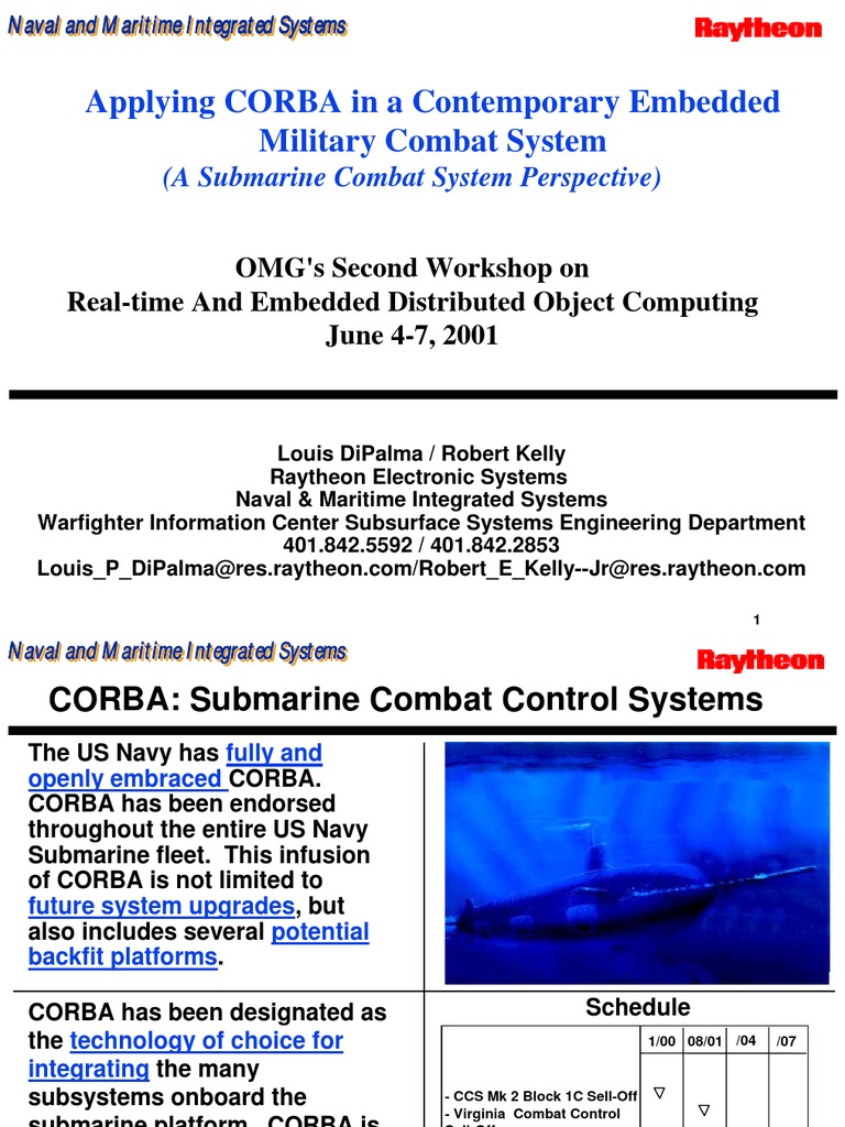 Applying CORBA in Military Combat System - Presentation-FINAL | PDF | Common Object Request ...