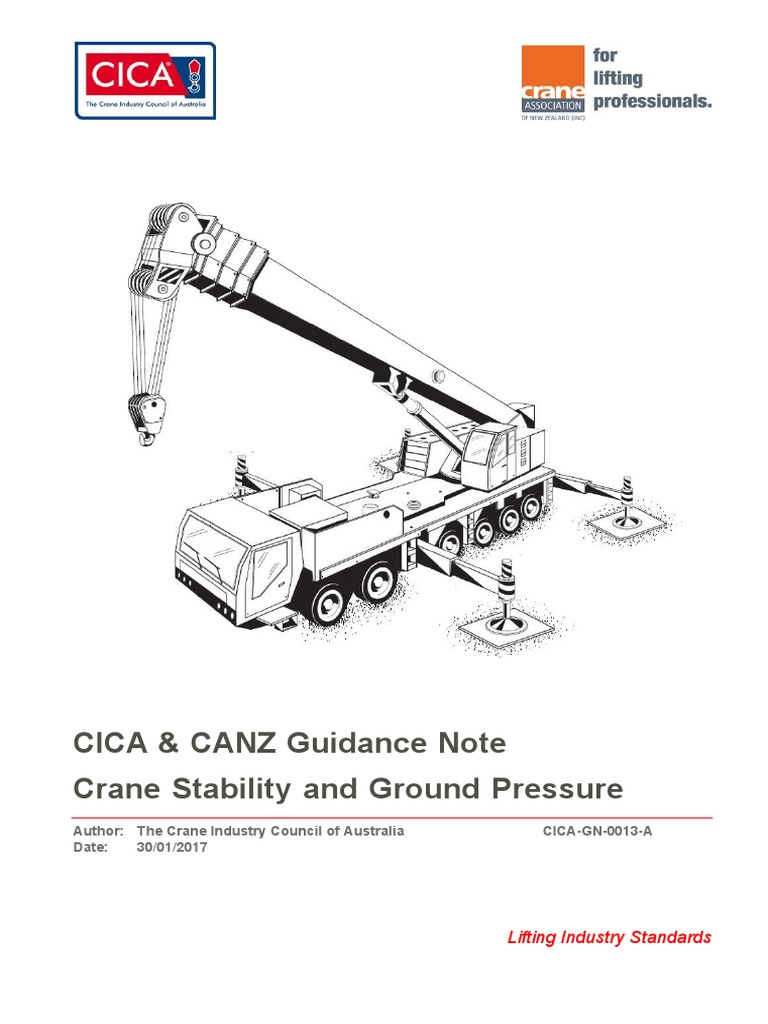 CICA & CANZ Guidance Note Crane Stability and Ground Pressure | PDF ...