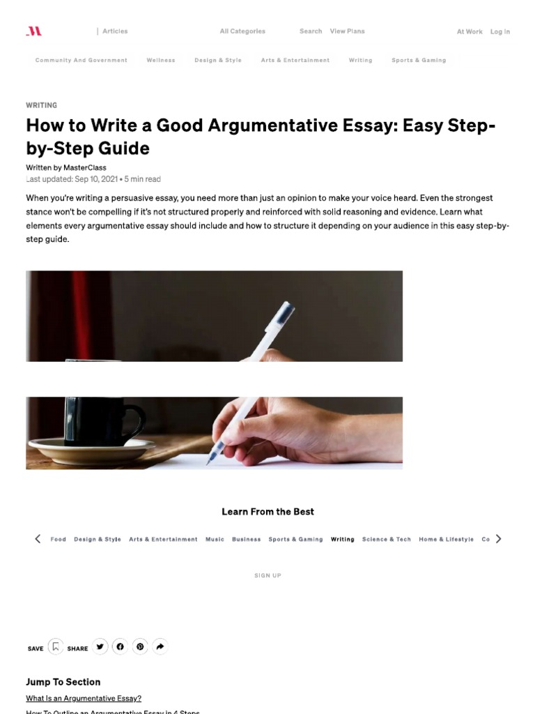 How To Write A Good Argumentative Essay | PDF