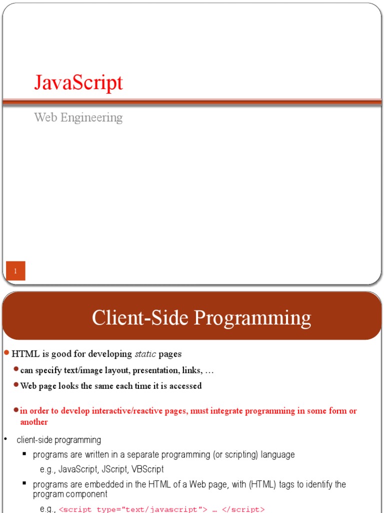 Javascript: Web Engineering | PDF | Document Object Model | Java Script