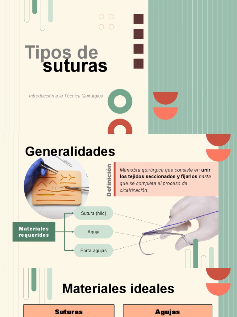 Tipos de Suturas | PDF | Sutura Quirúrgica | Materiales
