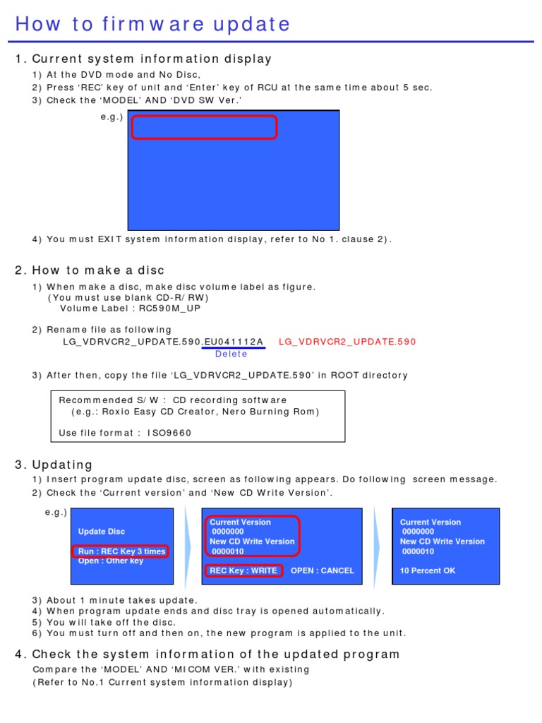 DVD Firmware Update Guide | PDF
