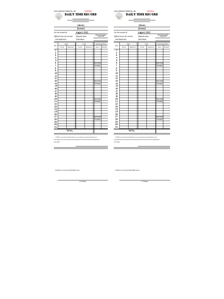 Civil Service Form No 48 Template 3 7822 PDF Companies Transport