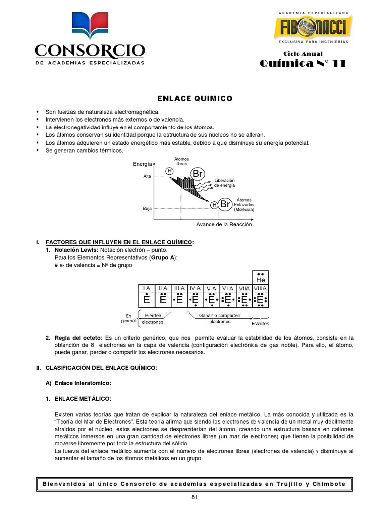 7c Sem 11 Quimica PR | PDF | Enlace químico | Enlace covalente