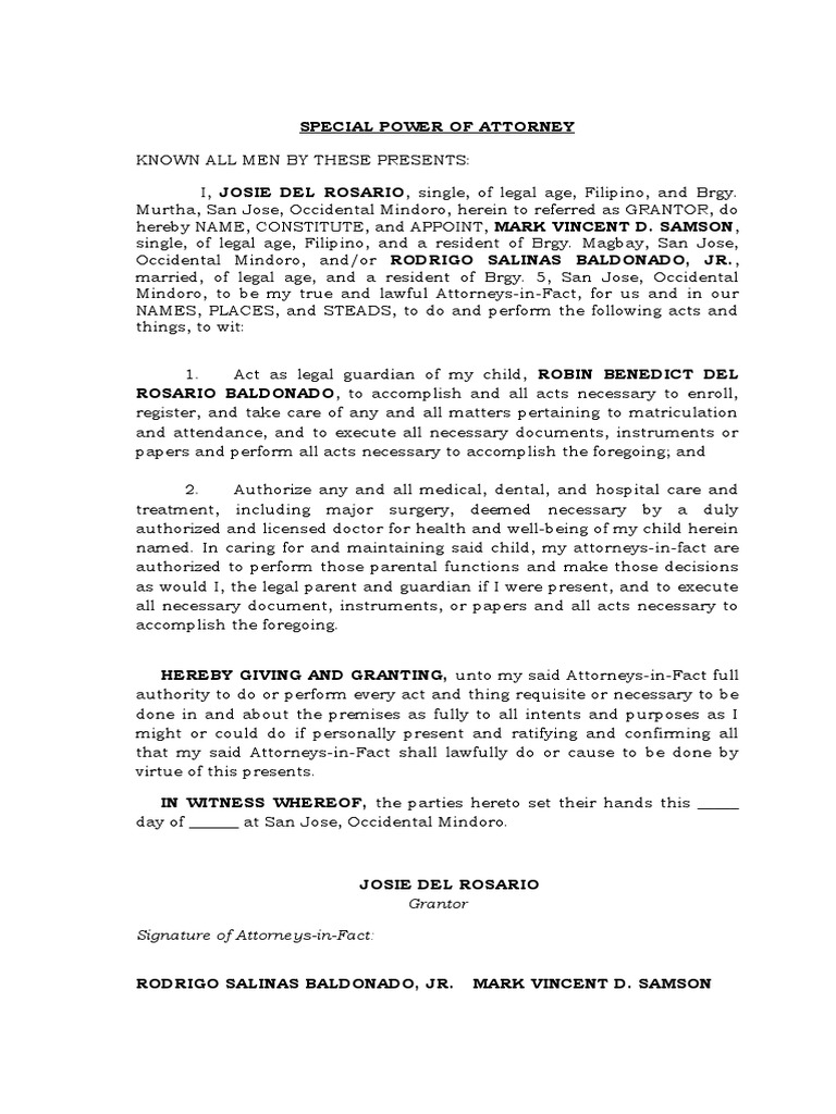 Grantor Signature of Attorneys-in-Fact | PDF | Power Of Attorney ...