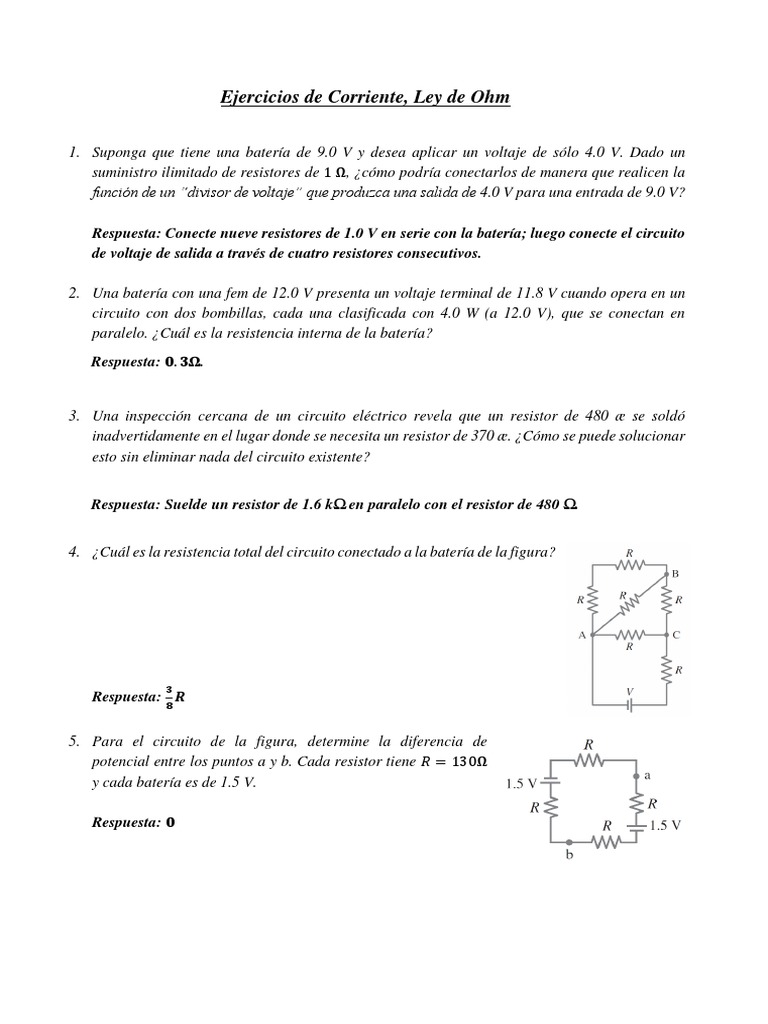 Aplicaciones prácticas de la ley de Ohm y circuitos RC | PDF | Resistor ...