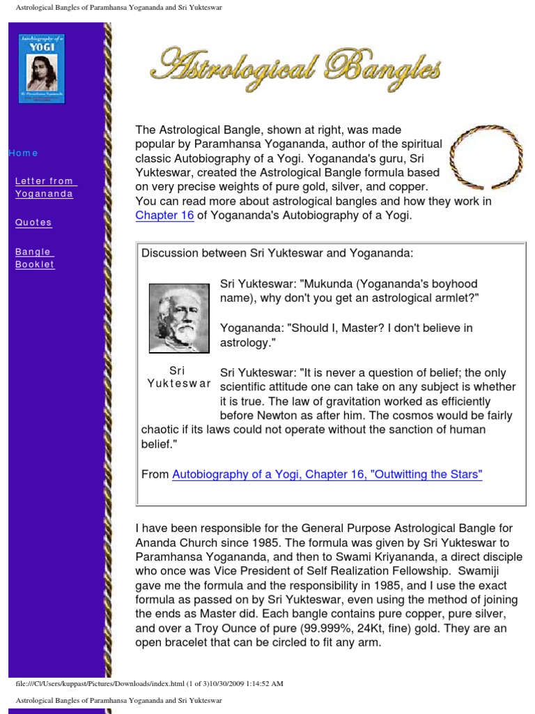 Astrological Bangle | Download Free PDF | Paramahansa Yogananda | Nature