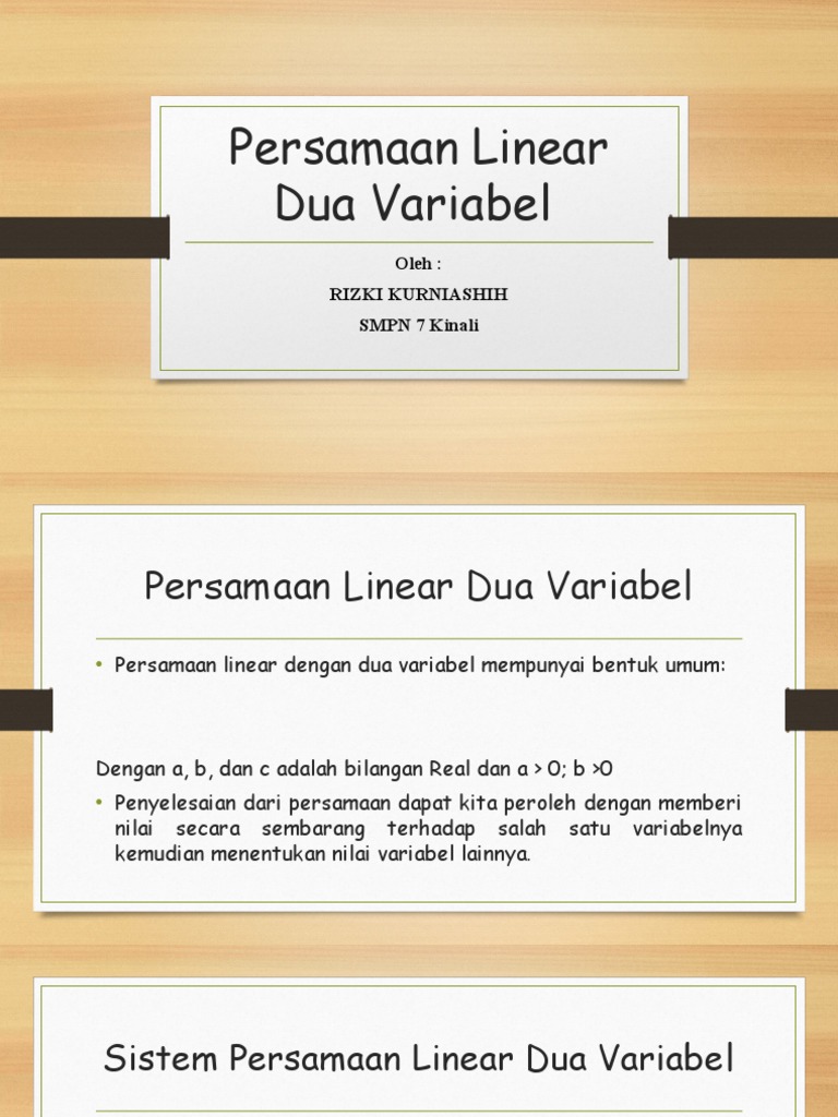 Sistem Persamaan Linear Dua Variabel | PDF
