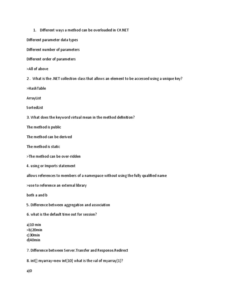 Cnet Exam Questions Pdf Method Computer Programming C Sharp Programming Language 