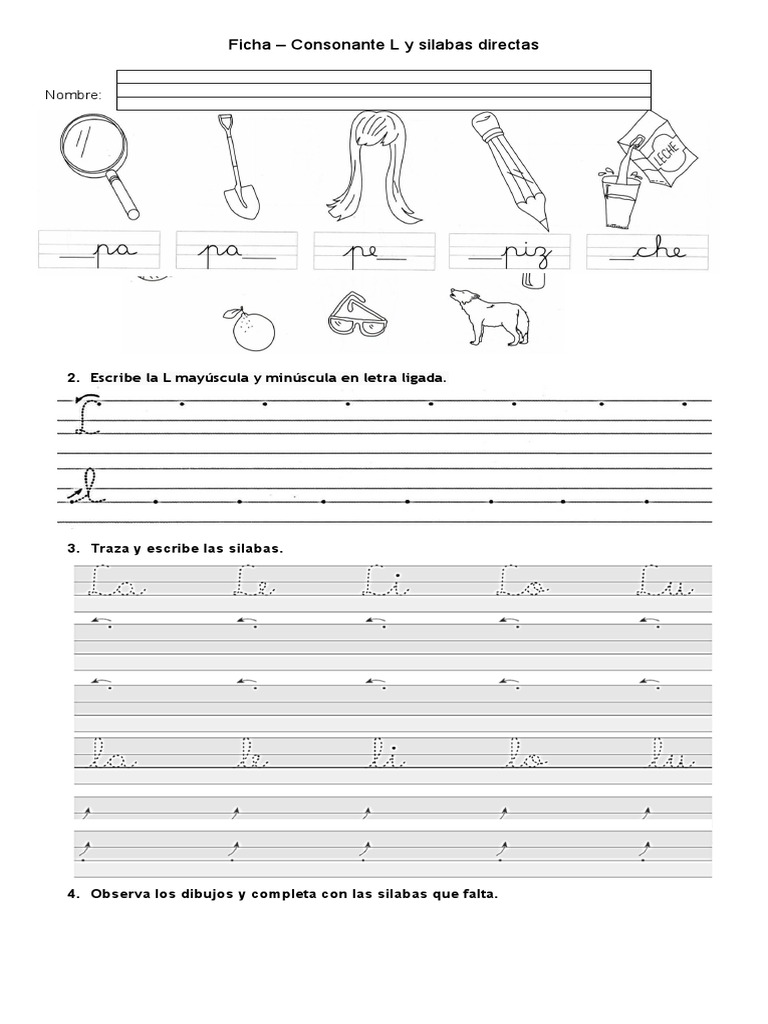 Lenguaje L y Silabas | PDF