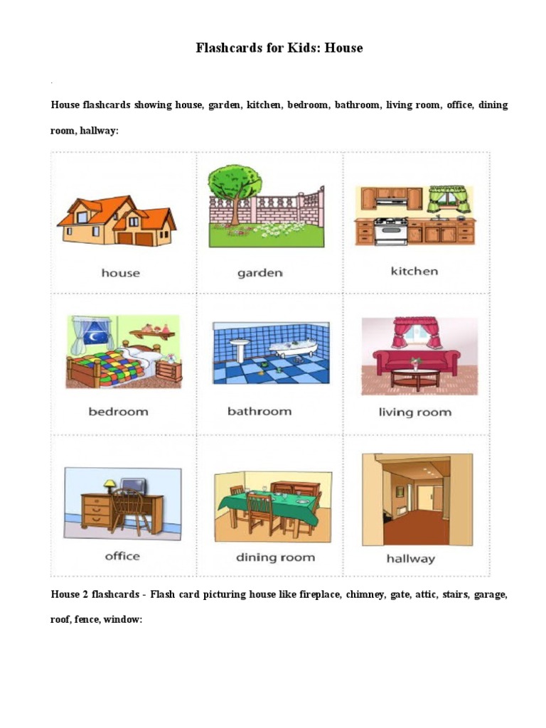 Flashcards For Kids House | PDF