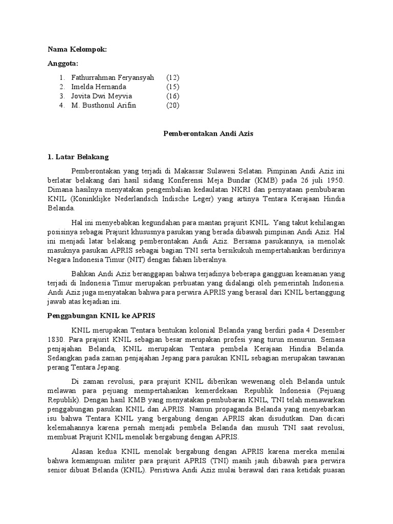 Pemberontakan Andi Azis-1 | PDF