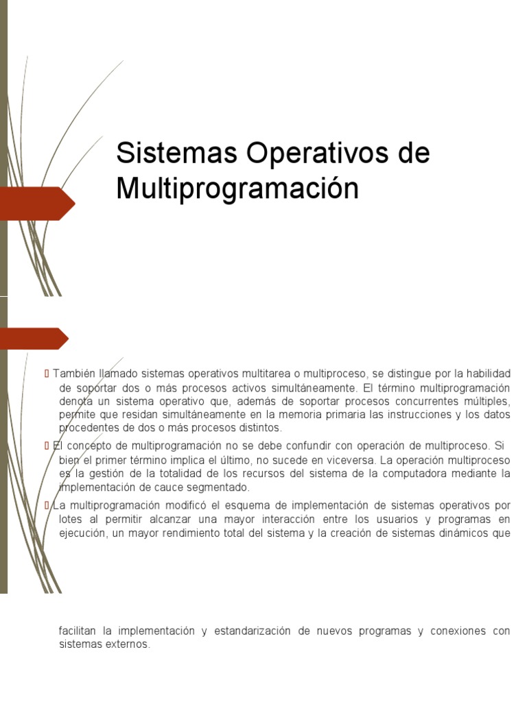Sistemas Operativos de Multiprogramacion | PDF | Sistema operativo | Proceso (Computación)