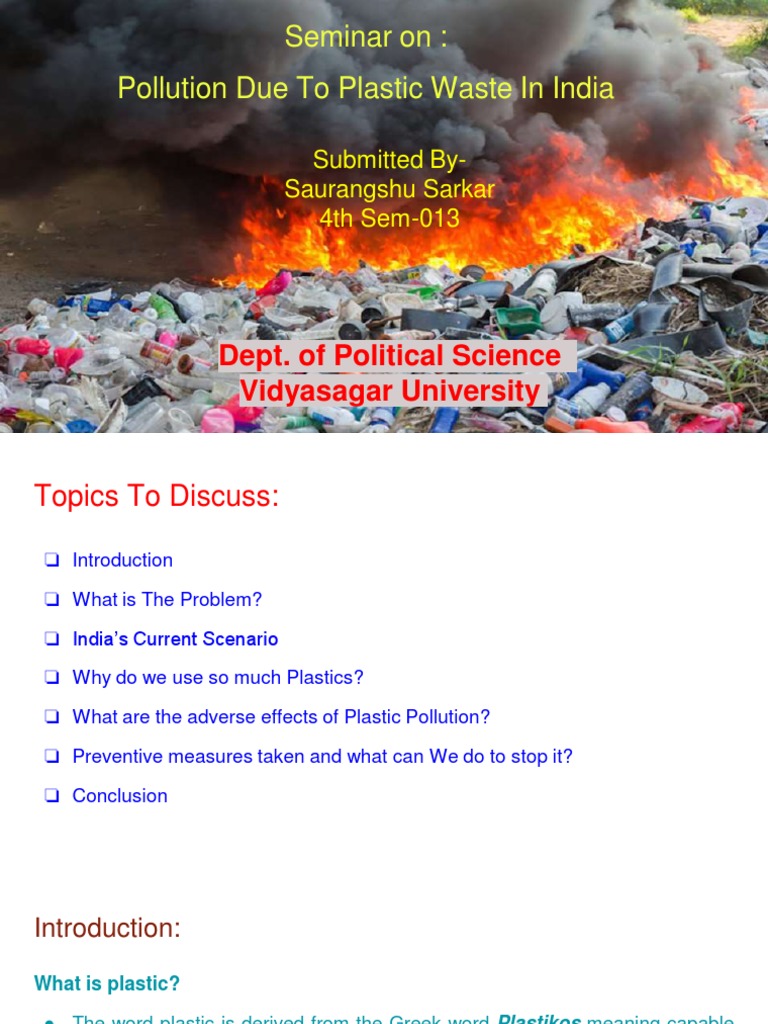 Environment Crisis-Plastic Pollution-India's Current Scenario | PDF ...