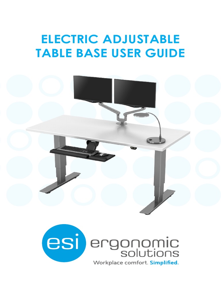 ESI Electric Adjustable Table Base User Guide | PDF | Electricity ...