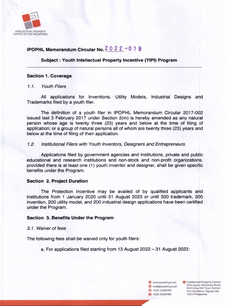 Youth Intellectual Property Incentive Program Guidelines | PDF ...