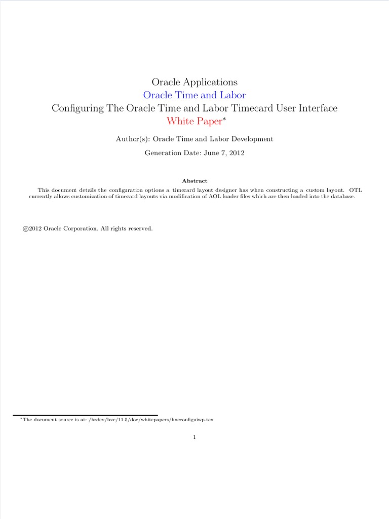 Fdocuments - in - Oracle Otl Timecard Layout Customication | PDF | Computer Data | Software ...