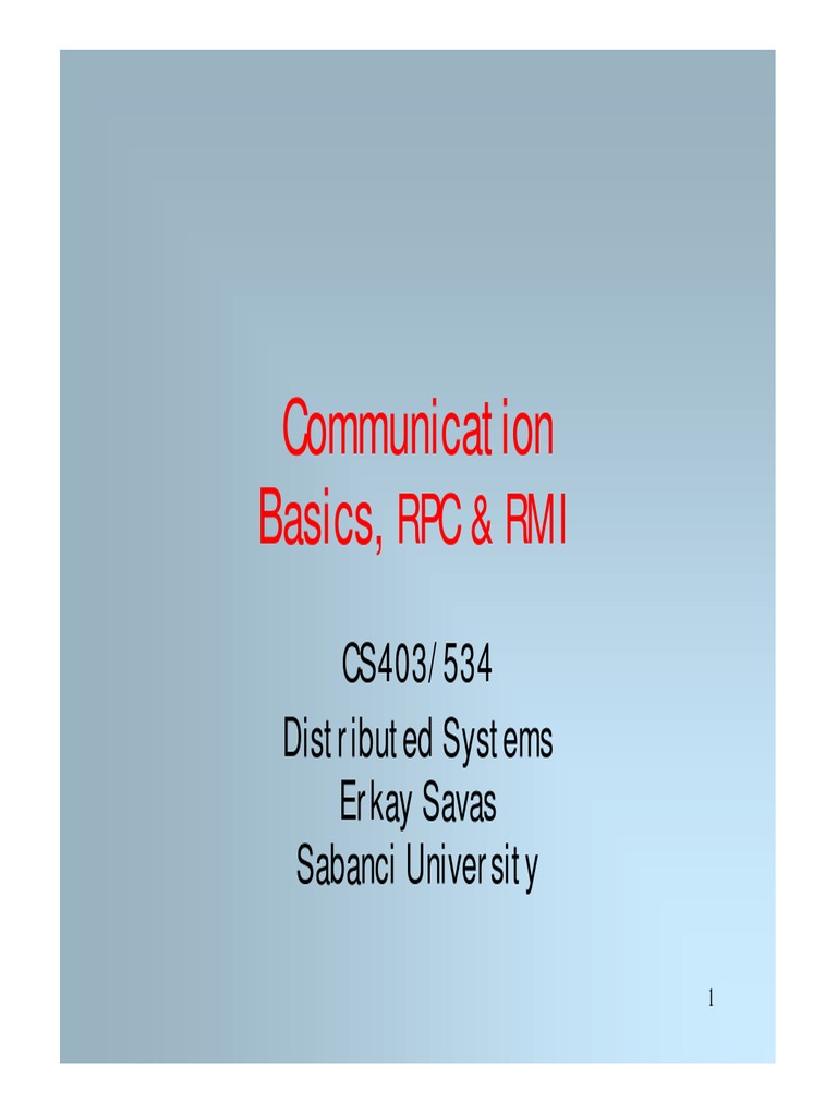 Communication Basics,: RPC & Rmi | PDF | Osi Model | Internet Protocol Suite