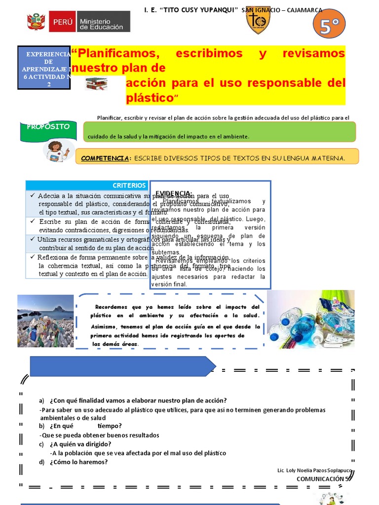 Planificamos, Escribimos y Revisamos... - ACTIVIDAD 2 Por Hacer | PDF ...