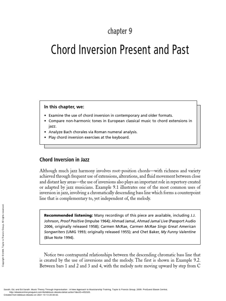 Music Theory Through Improvisation A New Approach ... - (Chapter 9 Chord Inversion Present and ...