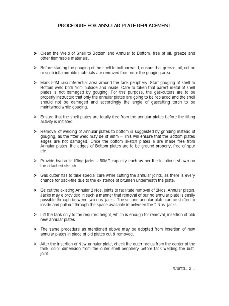 Annular Plate Removal | PDF | Welding | Construction