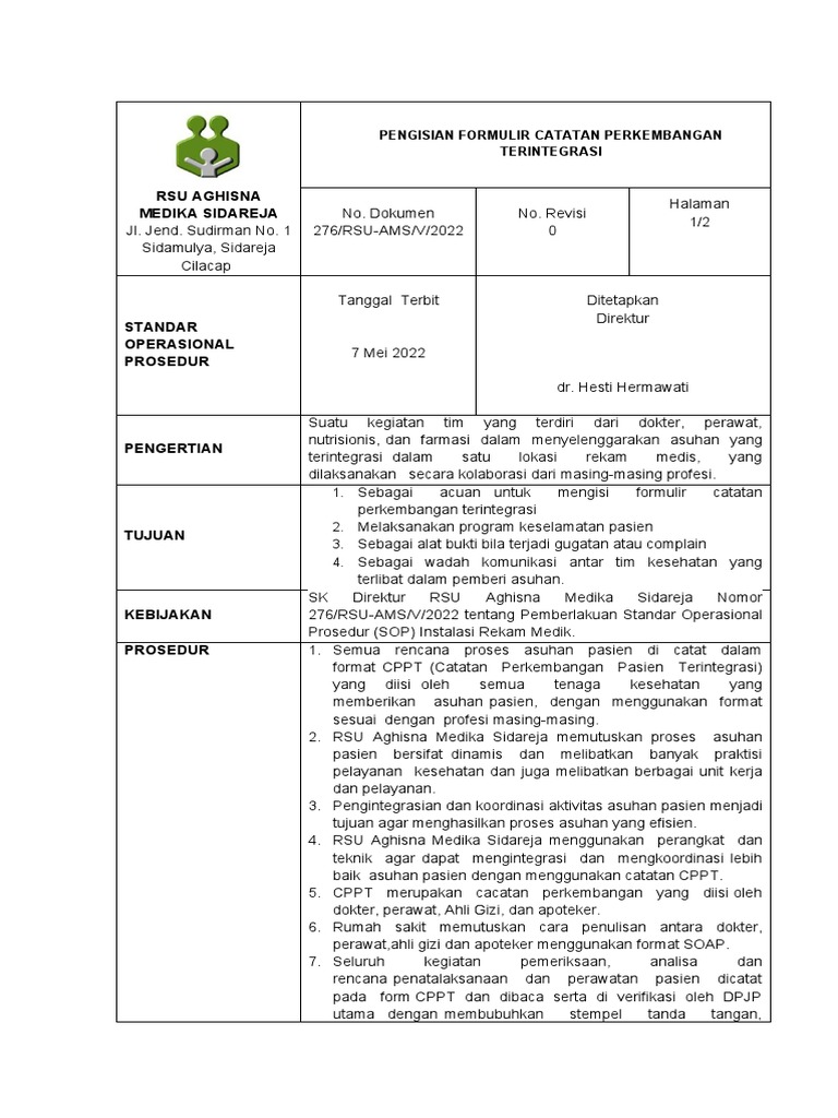 Contoh SOAP Gizi di CPPT RSU Aghisna | PDF