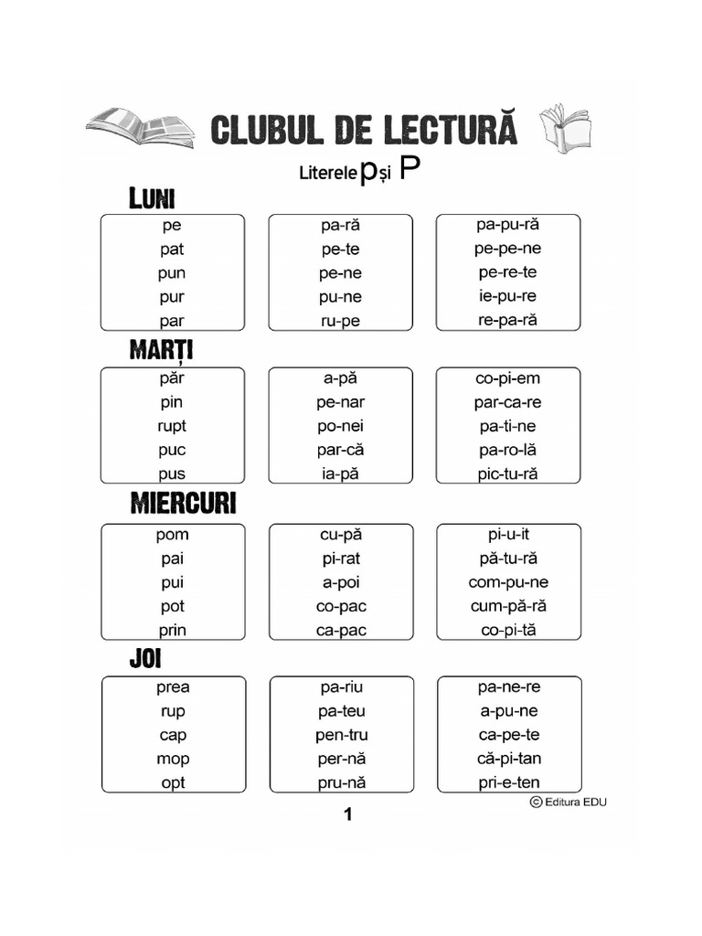 Clubul de Lectura Litera P | PDF