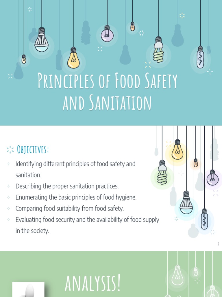 Principles of Food Safety, Sanitation, Hygiene and Security: A ...