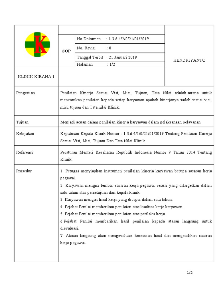 Contoh Sop Penyakit Layla | PDF