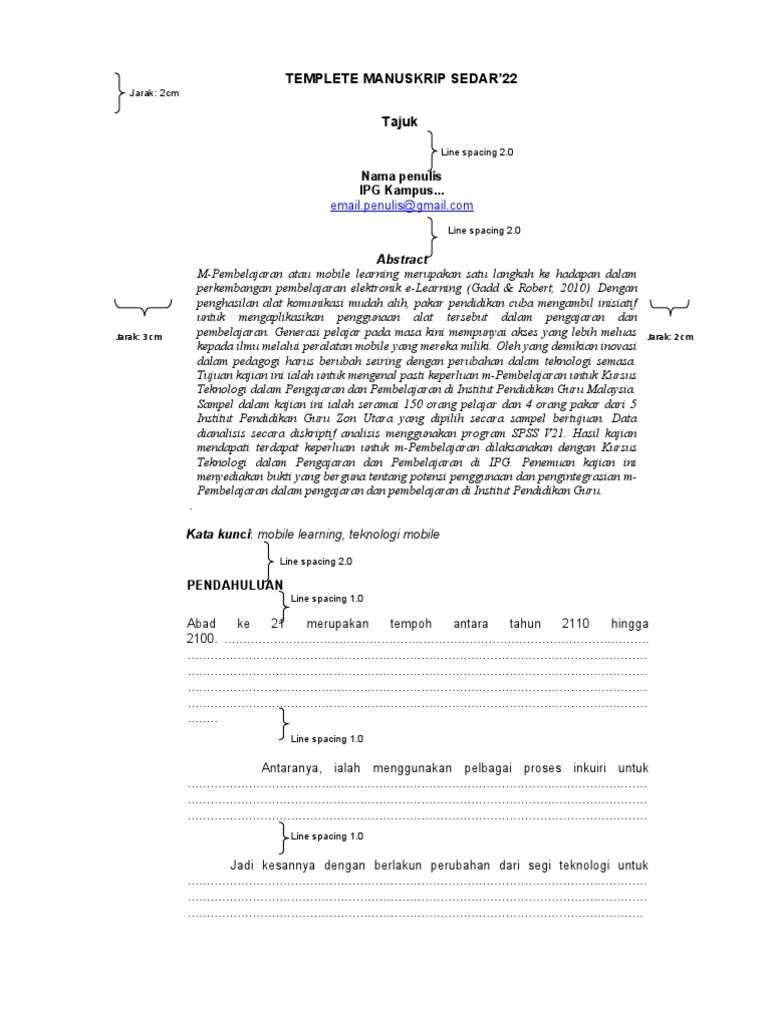 Template Manuskrip Sedar22 | PDF