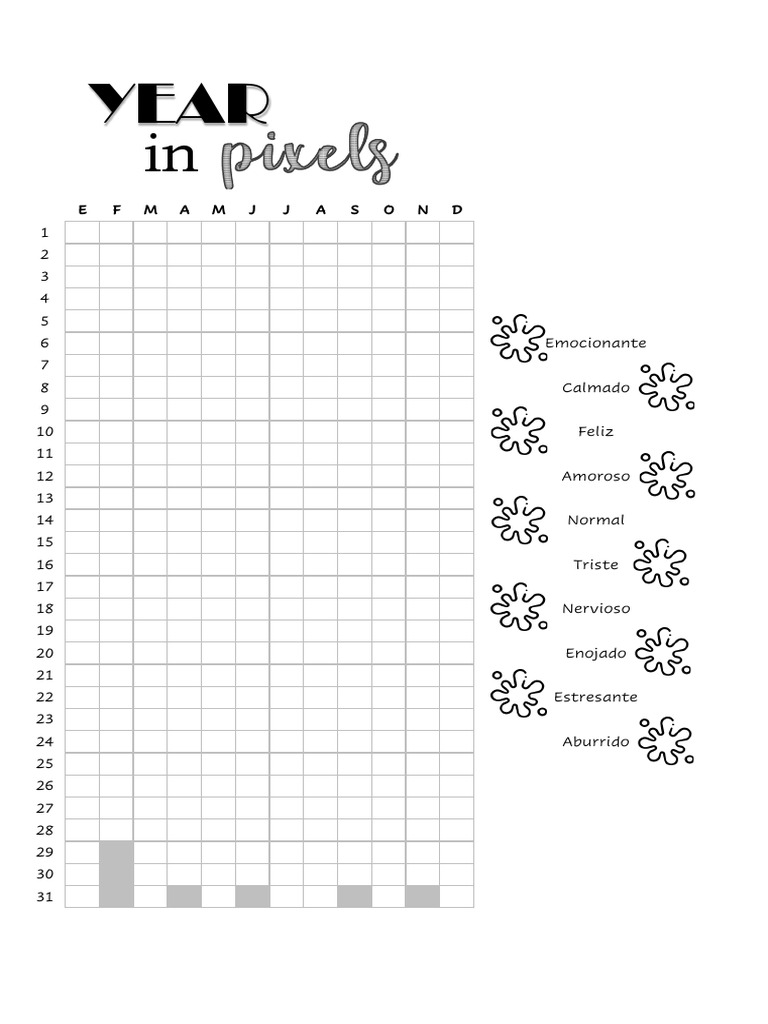 Year In Pixels Pdf , A Year In Pixels Printable Template – HDSOML