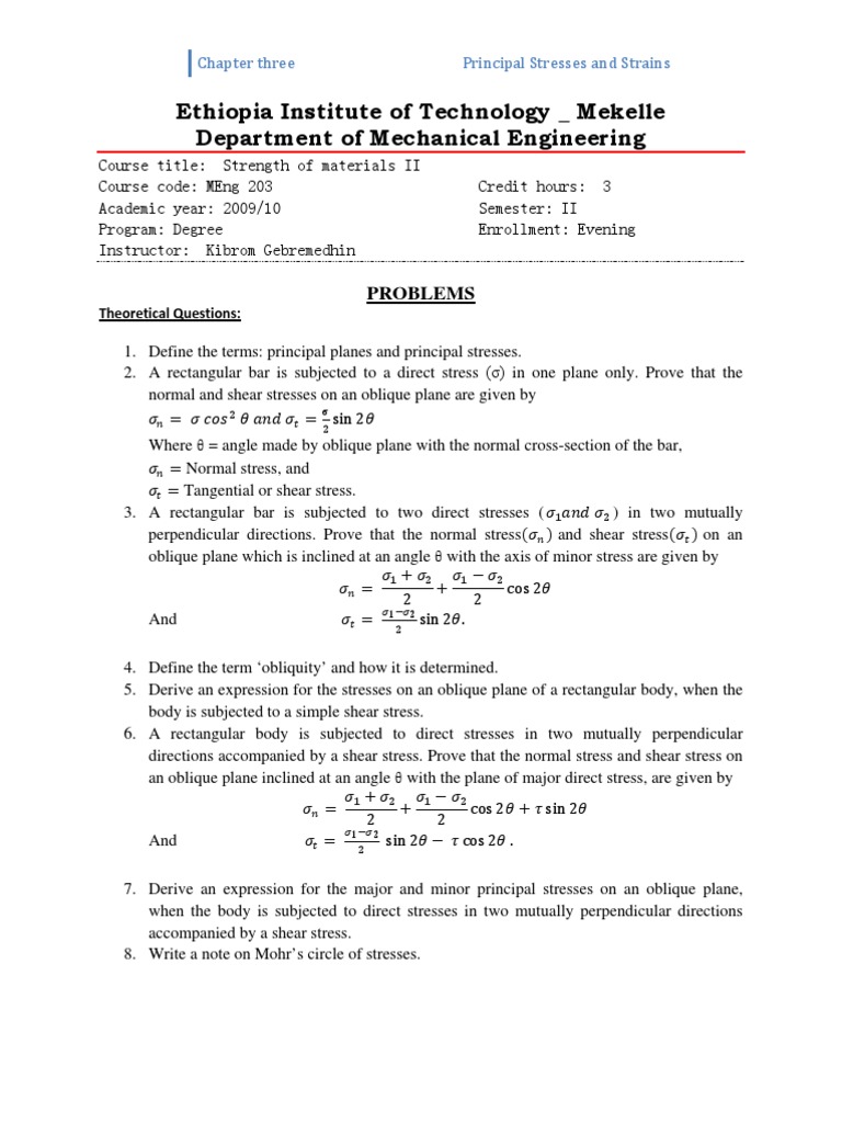 Assignment 3 | PDF | Stress (Mechanics) | Classical Mechanics