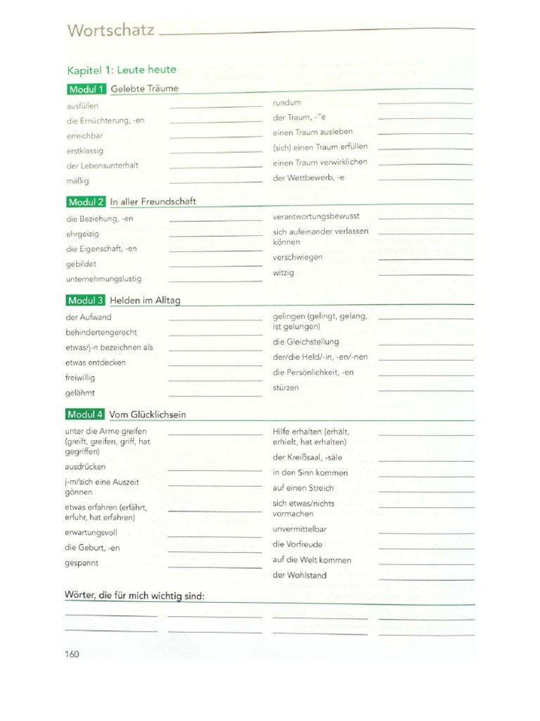 Aspekte B1 Wortschatz | PDF