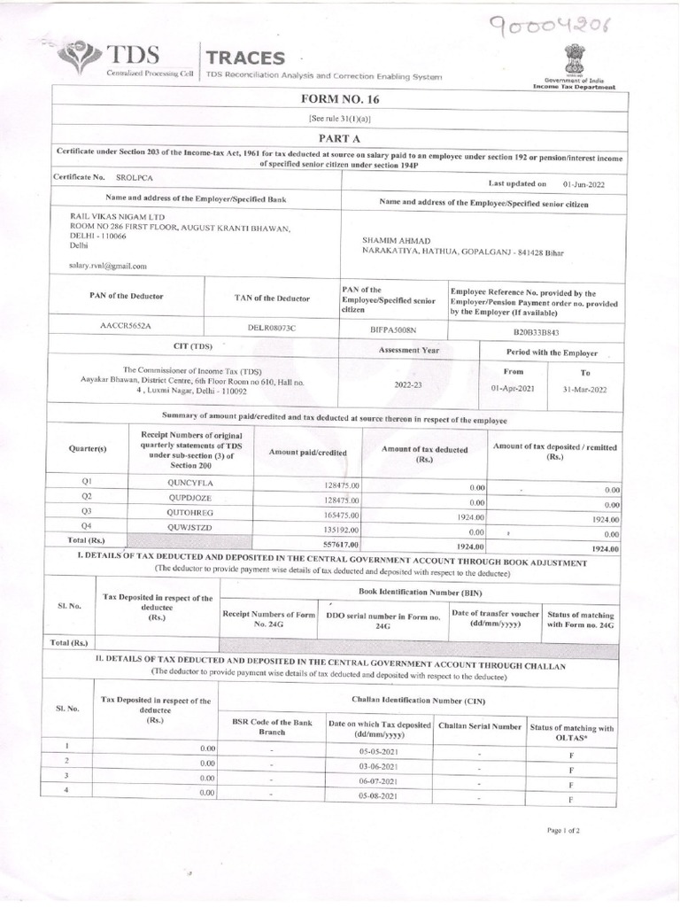 Form 16 | PDF