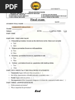 Final Exam Cover Page Template | PDF