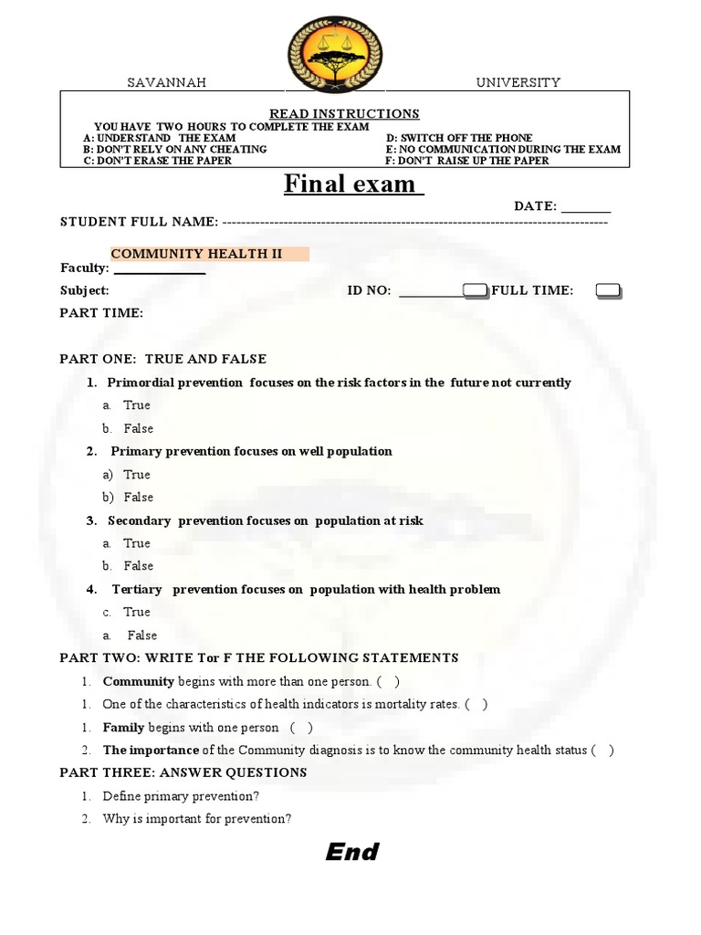 Final Exam | PDF