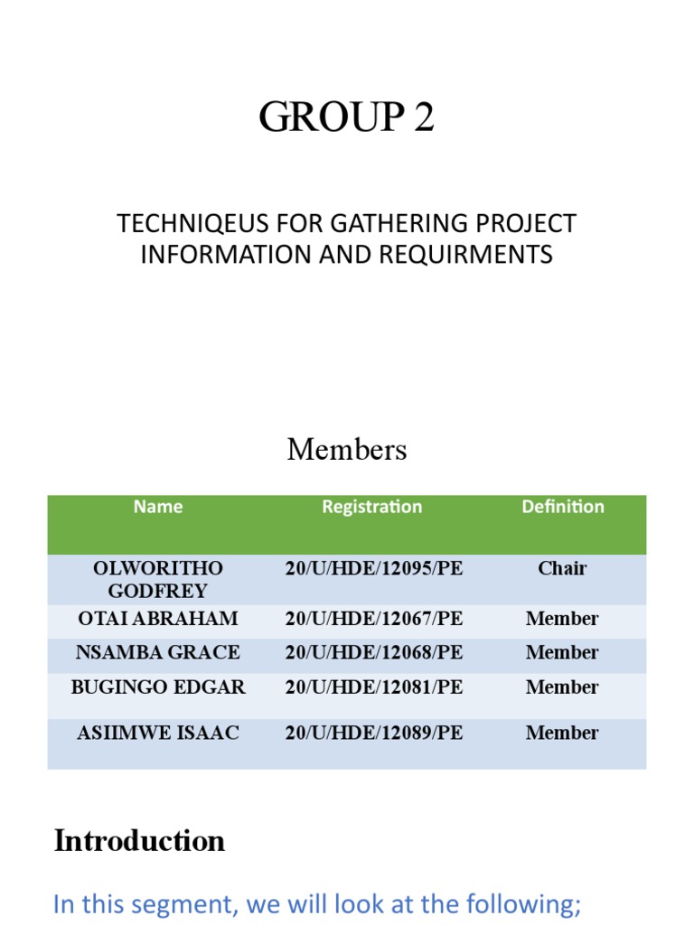 Project Info Gathering Techniques | PDF | Information | Brainstorming