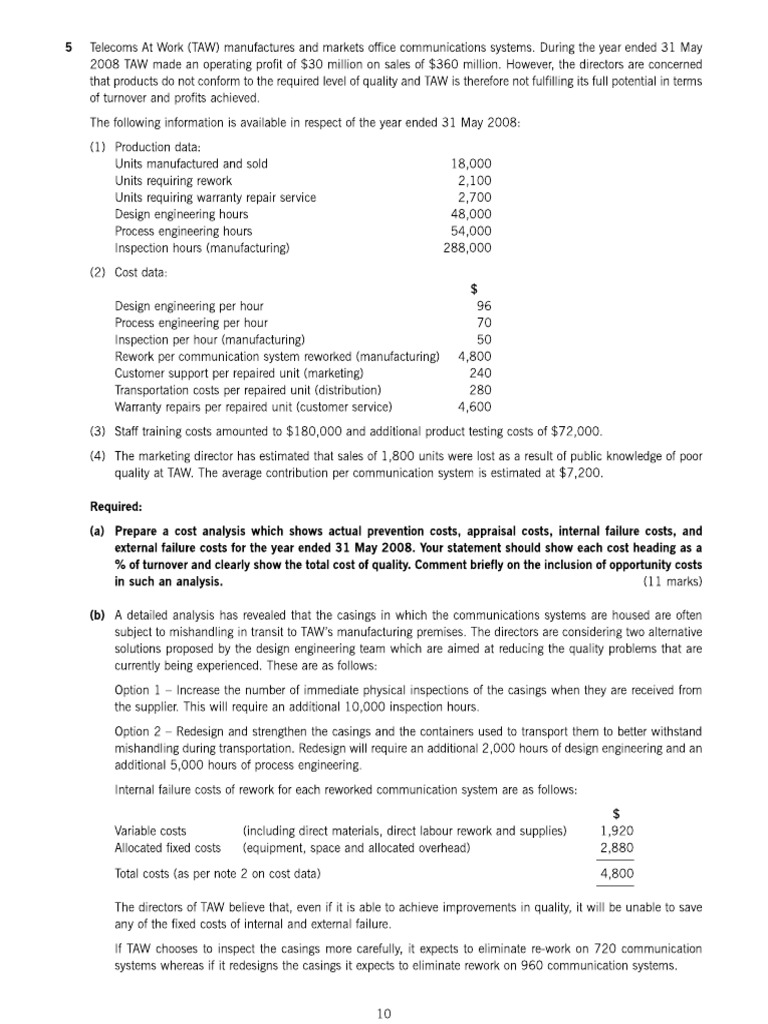 Cost of Quality | PDF