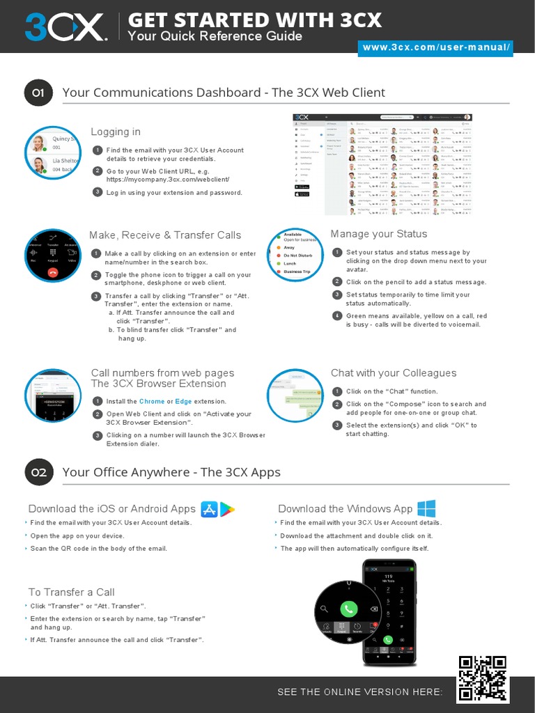 Your Quick Reference Guide: Your Communications Dashboard - The 3CX Web Client | PDF | Voicemail ...