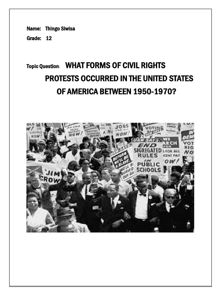 Grade 12 History Research Assignment (US Civil Rights Movement) | PDF ...