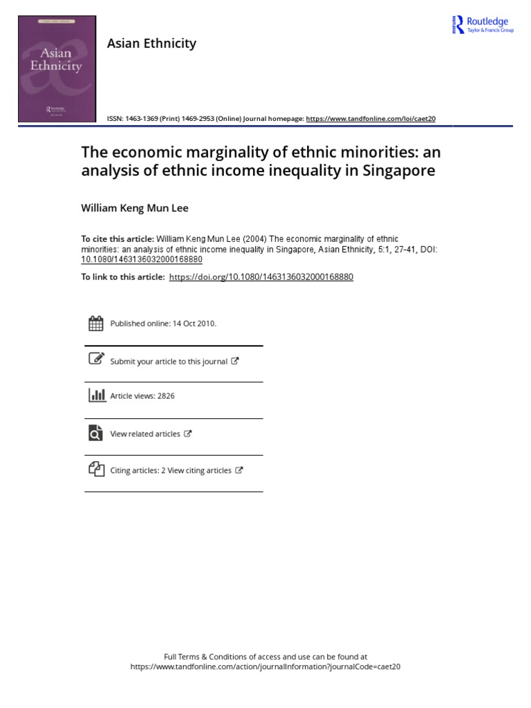 The Economic Marginality of Ethnic Minorities An Analysis of Ethnic ...