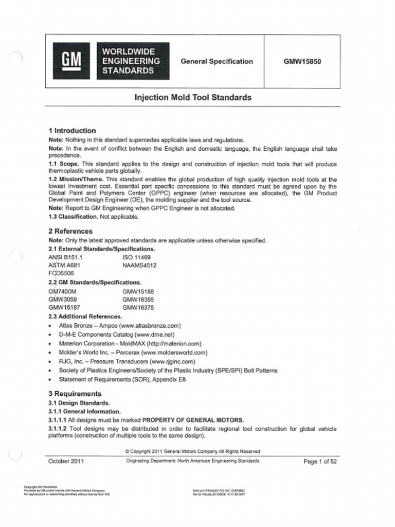 GMW 15850 - Part1 | PDF