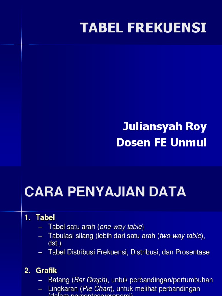 TABEL FREKUENSI UNTUK ANALISIS DATA | PDF
